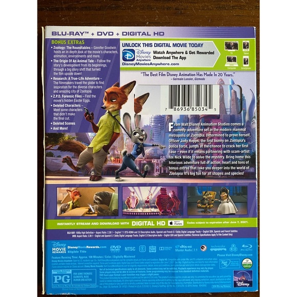 Disney | Media | Zootopia Bluray Dvd | Poshmark